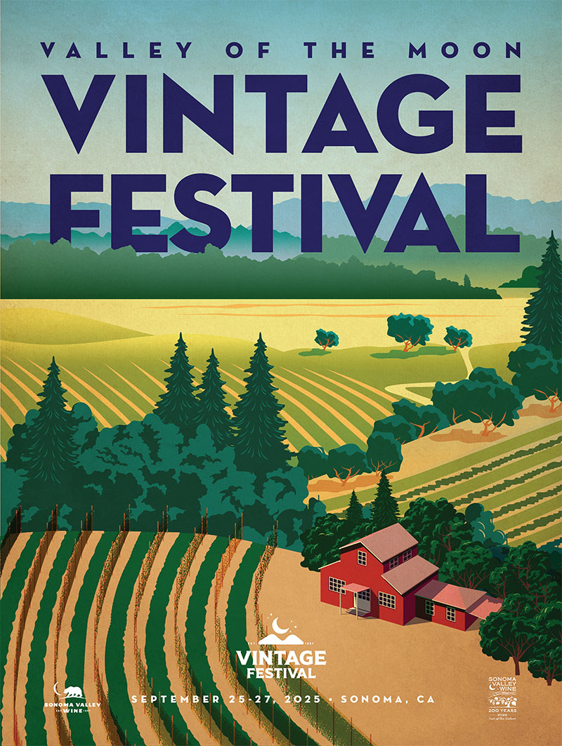 2025 Vintage Festival Poster - Sonoma Valley Vintners & Growers